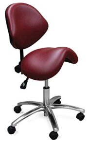 dentists unite dental doctor stool, saddle seat and contoured posture perfect backrest