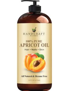 handcraft blends apricot kernel oil - cold-pressed 16 fl oz - 100% pure and natural - premium grade carrier oil for skin and hair - hair and body - massage - hexane-free