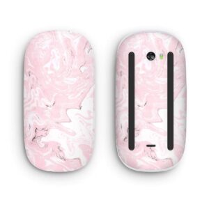 design skinz mixtured gray and pink v9 textured marble vinyl decal compatible with the apple magic mouse 2 (wireless, rechargable) with multi-touch surface