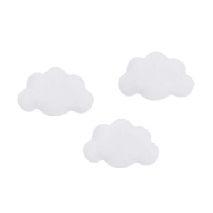 nojo little love 3piece white soft cloud shaped baby nursery wall decor, white