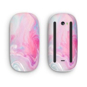 design skinz marbleized pink paradise v5 vinyl decal compatible with the apple magic mouse 2 (wireless, rechargable) with multi-touch surface