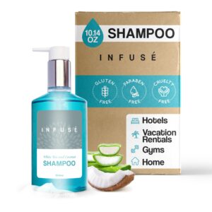 terra pure infuse shampoo, retail size hotel amenities, 10.14 oz. (single)