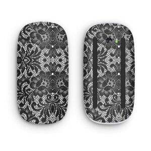 design skinz black and white lace pattern v108 vinyl decal compatible with the apple magic mouse 2 (wireless, rechargable) with multi-touch surface