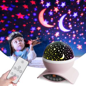 night light star projector for bedroom,gifts for 10 years old girl,glow in the dark stars,led lamp star light projector for kids baby,rotation lamp with timer remote and chargeable,room ceiling decor