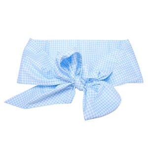 zerodis baby swaddle wrap sash, cotton maternity bowknot newborn infant blanket for photo shot stretch wrap swaddle blanket receiving blanket (light blue plaid)