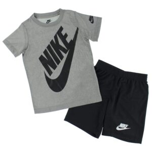 nike baby boy's dri-fit logo graphic t-shirt & shorts two-piece set (infant) black 18 months (infant)