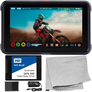 atomos ninja v 5" 4k hdmi recording monitor with ssdmini (1 tb) starter bundle – includes: wd blue ssdmini (1 tb) + microfiber cleaning cloth