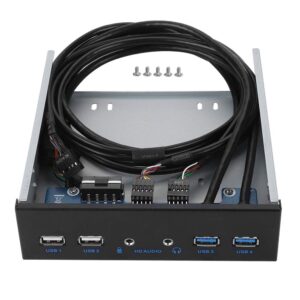 5.25 inch front panel usb hub with 2 x usb 3.0 ports & 2 x usb 2.0 ports & 1 x hd audio port 19 pin extension front panel card reader support winxp/2003/vista/2008/windows 7/win8