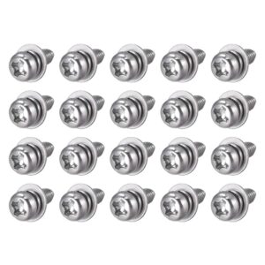 uxcell m3 x 6mm stainless steel phillips pan head machine screws bolts combine with spring washer and plain washers 20pcs