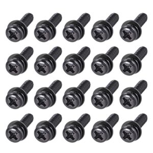 uxcell m5 x 16mm carbon steel phillips pan head machine screws bolts combine with spring washer and plain washers 20pcs