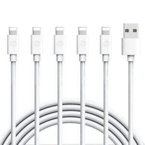 iphone charger,atill lightning cable 5pack 6ft iphone charging cable cord compatible with iphone x 8 8plus 7 7plus 6s 6splus 6 6plus se 5 5s 5c ipad ipod & more (white)