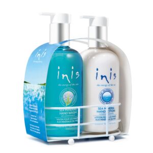 inis the energy of the sea liquid hand soap & hand lotion caddy