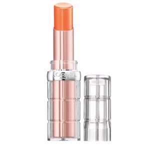 l’oréal paris makeup colour riche plump and shine lipstick, for glossy, radiant, visibly fuller lips with an all-day moisturized feel, nectarine plump, 0.1 oz.