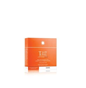 tantowel full body tan towelettes - 5 pack, dark, 0.5 fl oz (pack of 5)