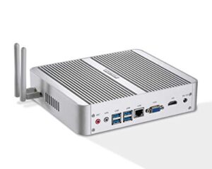 kingdel mini desktop computer, fanless, i5 8th gen. 4 cores cpu, 16gb ddr4 ram, 500gb nvme ssd, 4k: 4096x2304, hd port, lan, vga, 4xusb 3.0