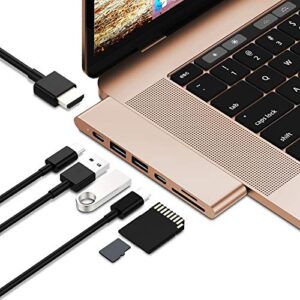 purgo usb c hub for macbook pro air 13 15 inch m1 2022/2021-2018, macbook adapter with 4k hdmi, 100w pd, 40gbps tb3 5k@60hz, usb-c, 2 usb 3.0 and sd/micro card readers