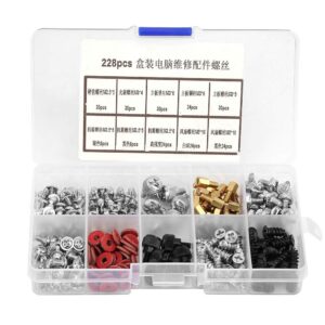 motherboard screws ,228pcs personal computer screws, pc assortment kit repair tool ,for hard drive computer case motherboard fan power graphics