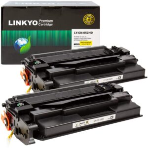 linkyo compatible toner cartridge replacement for canon 052h 052 high capacity (black, 2-pack)