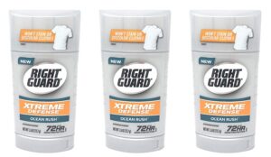 right guard xtreme defense invisible solid antiperspirant/deodorant, ocean rush, 2.6 oz (pack of 3)