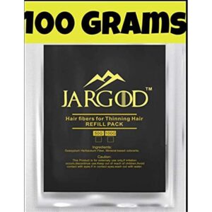 100 gram hair building fibers - refill your existing fiber bottle - hair filler fibers - hair loss concealer for thinning hair by jargod (black)