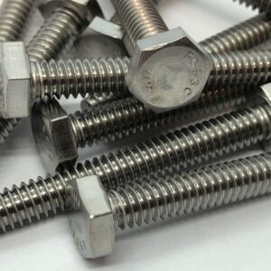 1/4" x 2.5" - 20. 304-stainless steel - hex head bolt - 304 grade. general purpose - hurricane bolt (10)