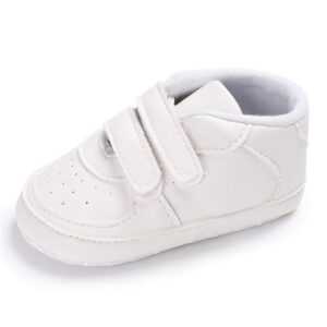 csfry newborn baby boys' premium soft sole infant prewalker toddler sneaker shoes white us4