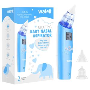 watolt baby nasal aspirator - electric nose suction for baby - automatic booger sucker for infants - battery powered snot mucus remover for kids toddlers