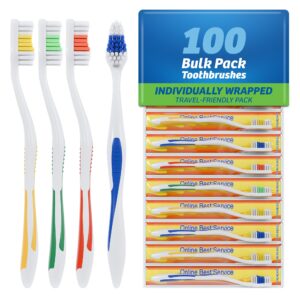 online best service 100 pack toothbrush standard classic medium soft individually wrapped