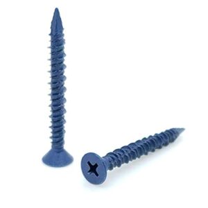 snug fasteners (sng481) 100 qty 3/16" x 1-3/4" flat head phillips diamond tip concrete screws to anchor masonry, block & brick, count