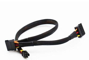 joleully sata 15 pin x2 to mini 6 pin atx compatible with dell inspiron 3668 3653 3650 hdd sata power cable replacement 12-inch(30cm)