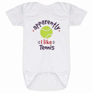 chalktalksports tennis baby & infant one piece | apparently, i like tennis | bodysuit newborn