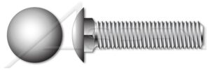 (400 pcs) m6-1.0 x 40mm, din 603 / iso 8677, metric, carriage bolts, round head, square neck, full thread, a4 stainless steel