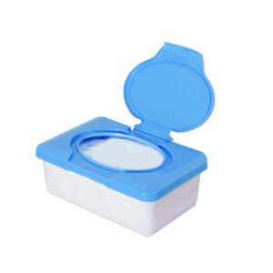 baost portable wet wipe travel cases napkin tissue paper storage box plastic wipes dispenser case baby wipes holder refillable container with buckle lid for home car office blue