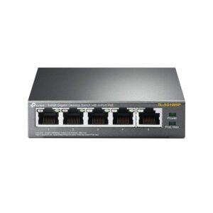 tp-link 5 port gigabit poe switch | 4 port poe 56w | 802.3af compliant | shielded ports | traffic optimization | plug and play | sturdy metal (tl-sg1005p) (renewed)