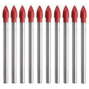 10 pcs glass and tile drilling tool with tungsten carbide 6 mm, drill bit set for glass tile ceramic mirror porcelain marble