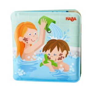 haba paul & pia - magic bath book - wipe with warm water and the muddy pages come clean