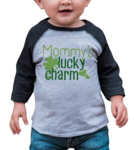 7 ate 9 apparel boy's st. patrick's day vintage baseball shirt t-shirt 18 months grey and green