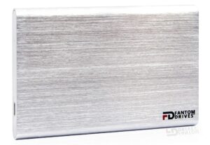 fantom drives fd 2tb portable hard drive - usb 3.2 gen 2 type-c - 10gbps - aluminum - silver - compatible with mac/pc/ps4/xbox (gf3smc2000u)