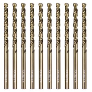 sipery 5/32" cobalt drill bits(10pcs), m35 hss metal jobber length twist drill bit set for hard metal, stainless steel, 4mm