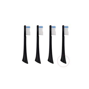 sonic bluetooth rechargeable electric toothbrush replacement 4 brush heads (black)