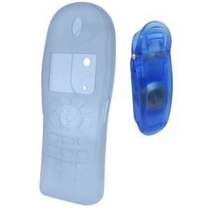 artisan power blue silicone gel case for polycom spectralink 8030 | healthcare grade silicone & translucent blue ratchet swivel belt clip | matches oem part number wto460