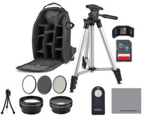 professional kit 55mm accessory bundle kit for nikon d3400 d5600 d3300 af-p & dslr cameras, 12 accessories for nikon