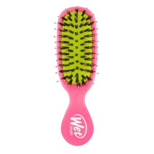 wet brush mini shine enhancer hair brush, pink - exclusive ultra-soft intelliflex bristles - natural boar bristles for all hair types - for women, men, wet and dry hair