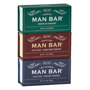 san francisco soap co man bar 3-piece gift set - no harmful chemicals - good for all skin types - made in the usa