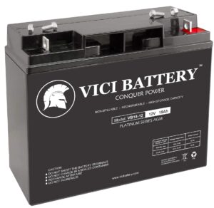 vici battery vb18-12 - 12v 18ah replacement for drive medical phoenix hd 3 12v 18ah wheelchair battery