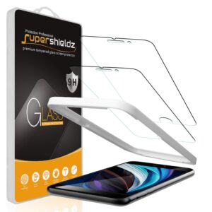 supershieldz (2 pack) designed for iphone se (2022, 3rd gen) / iphone se (2020, 2nd generation) / iphone 8/7 (4.7 inch) tempered glass screen protector, anti scratch, bubble free