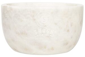 shash marble shaving bowl, white - lather mug with interior grooves builds a rich, foamy froth - retains heat for a close, comfortable shave - compact, sophisticated design (white)