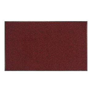 amazon basics poly linear-rib commercial carpet vinyl-backed mat 3' x 4' red/black