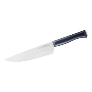 opinel intempora 8 inch chef knife – full tang construction, classic size for chopping, slicing, prep work, made in portugal, silver, 002218