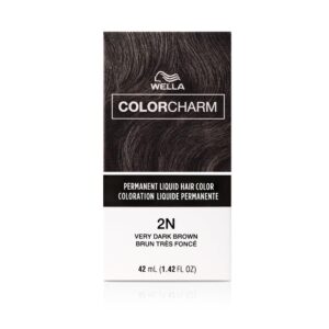 colorcharm permanent liquid hair color for gray coverage| 2n very dark brown| 1.4 fl oz